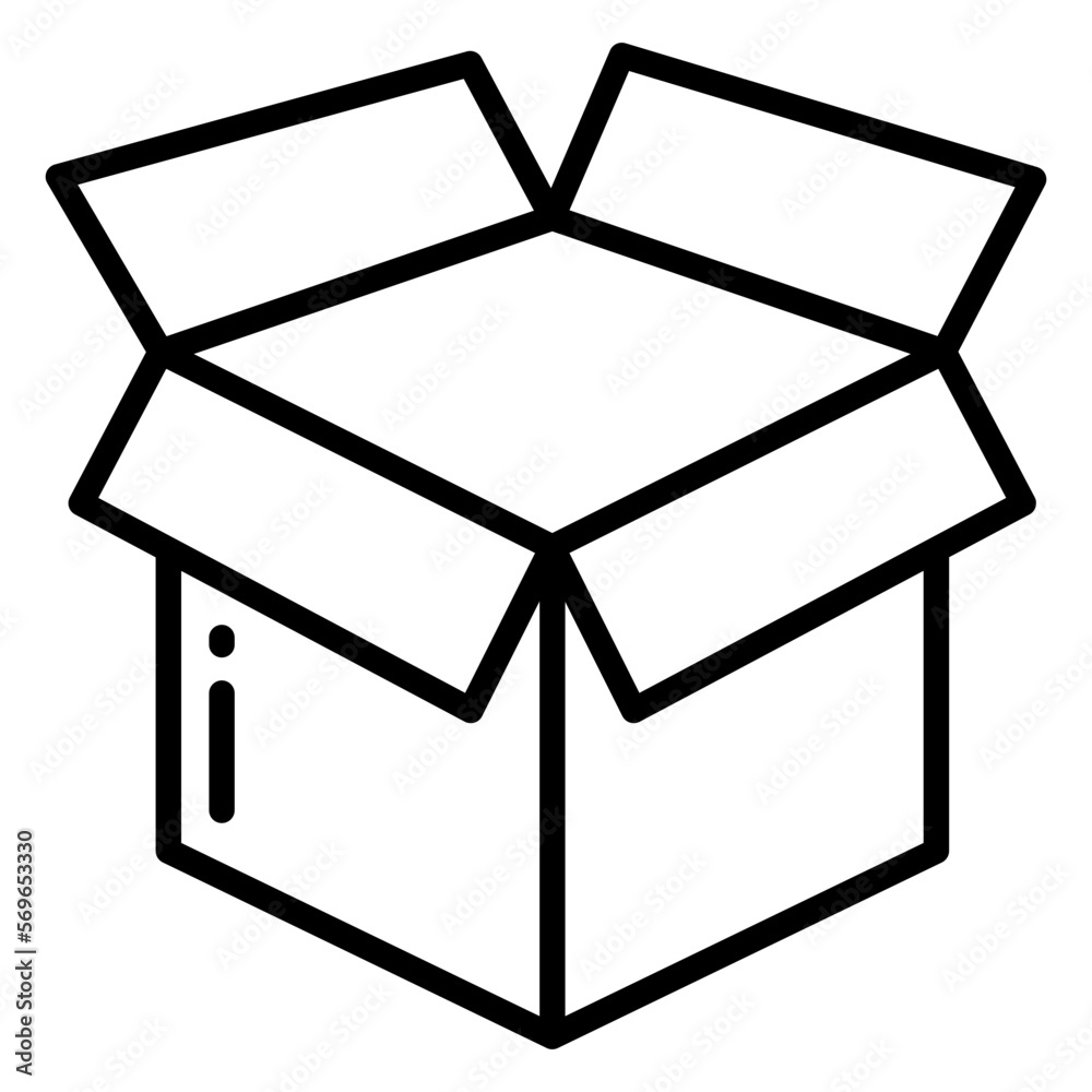 Outline Open box icon Stock Vector | Adobe Stock