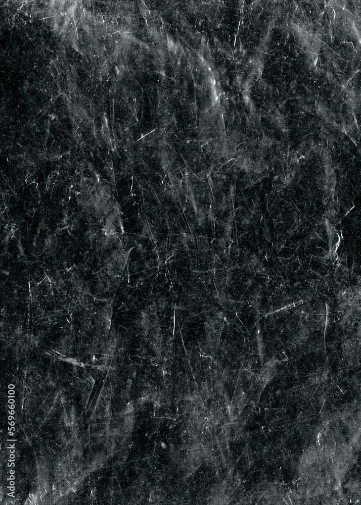 White scratches and dust on black background. Vintage scratched grunge ...