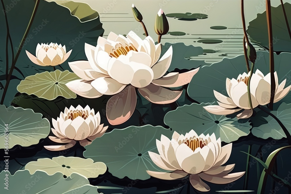 Pure white lotus flowers and lovely white lotus flowers can be seen in ...