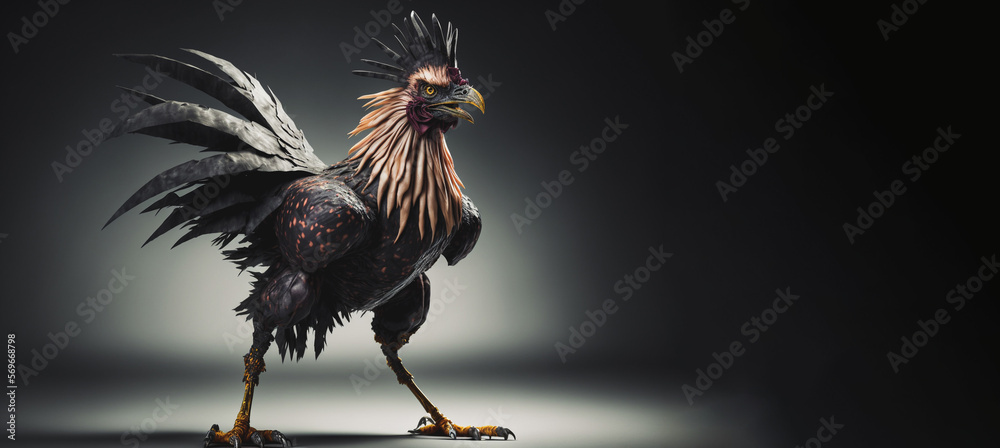 Angry and tough rooster chicken. Generative AI Stock Illustration ...