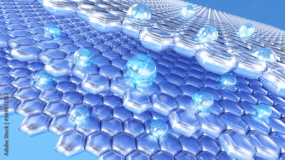 Cosmetic 3d rendering Magic serum through the skin and reduce saggy ...