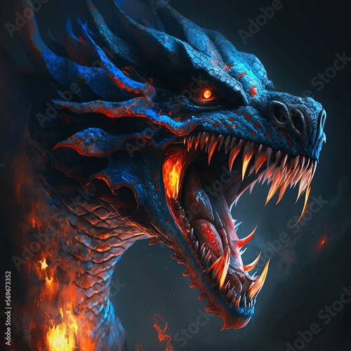 Dragon Front View Roar