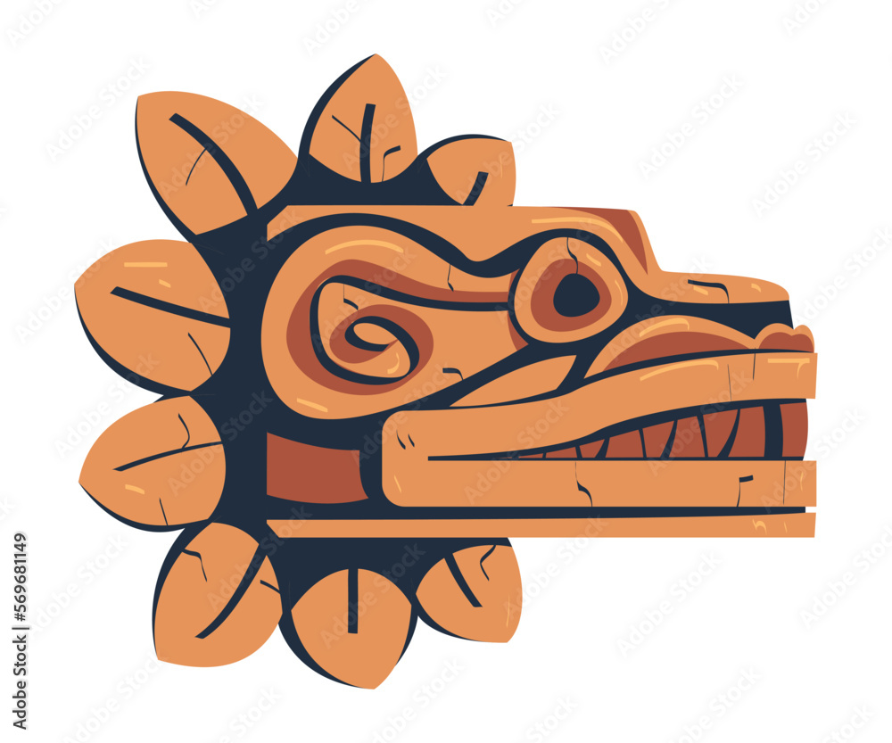 Traditional ritual, ceremonial tribal mask. Maya cultural artifact ...