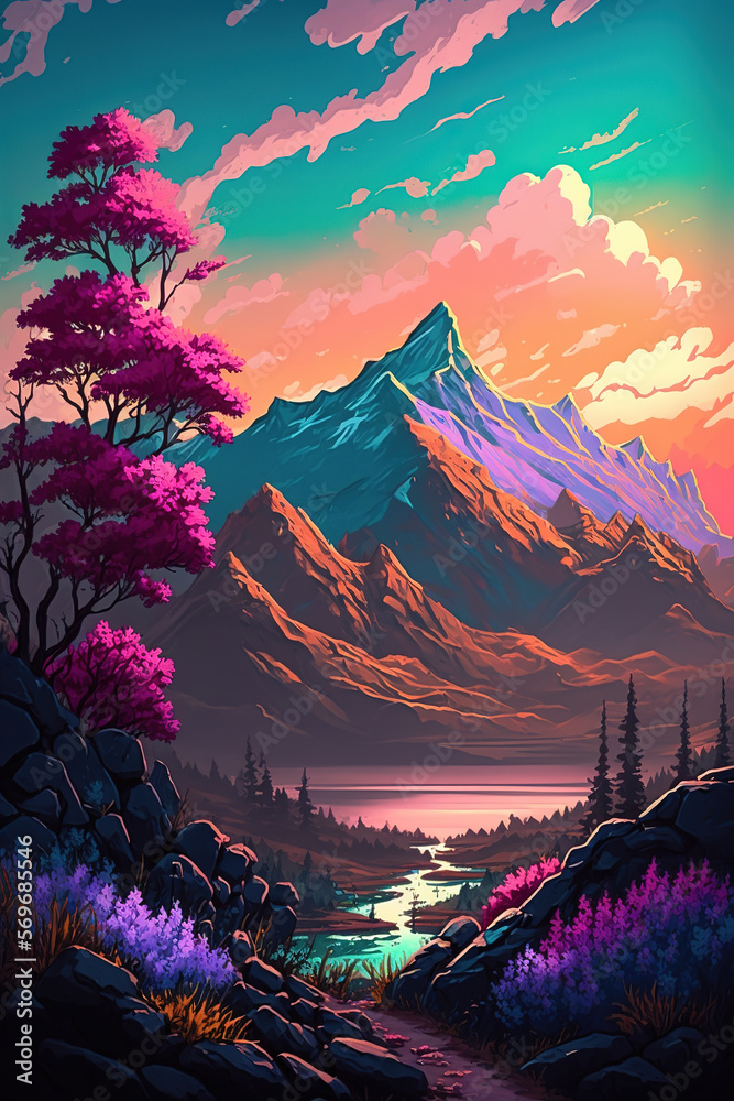 Beautiful Sunset Mountains