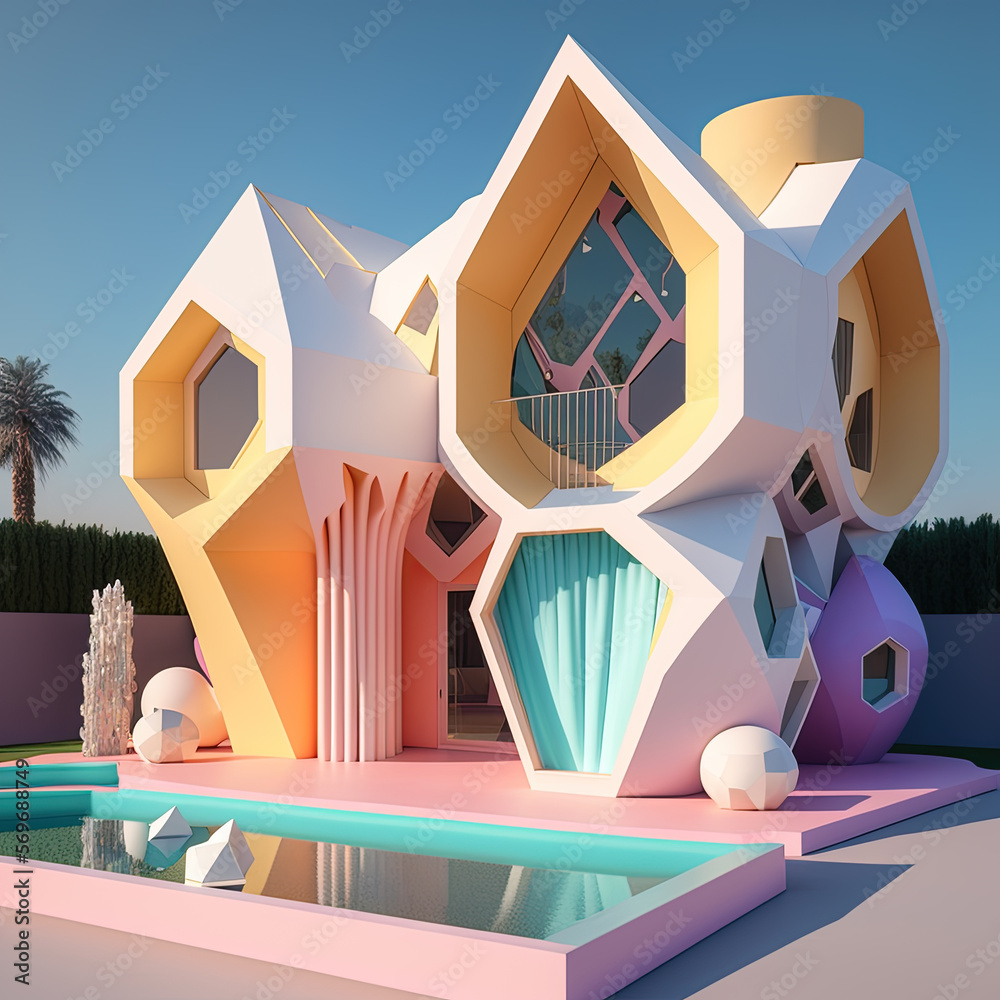 Playful surreal architecture. Super modern extravagant house ...
