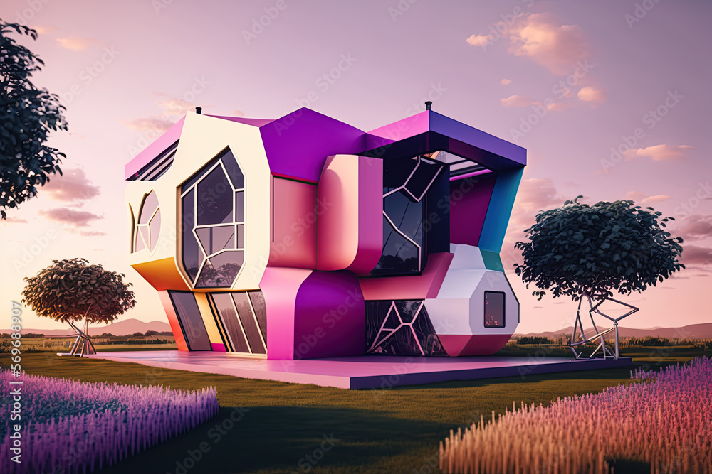 Playful surreal architecture. Super modern extravagant house ...