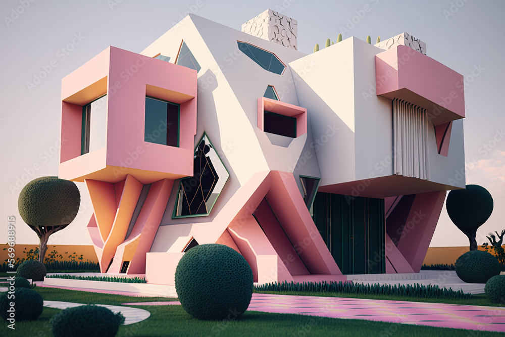 Playful surreal architecture. Super modern extravagant house ...