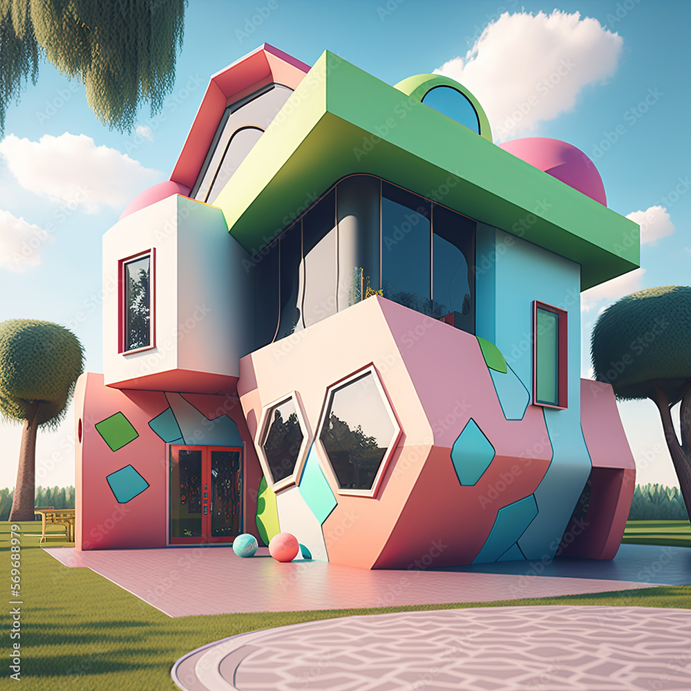 Playful surreal architecture. Super modern extravagant house ...