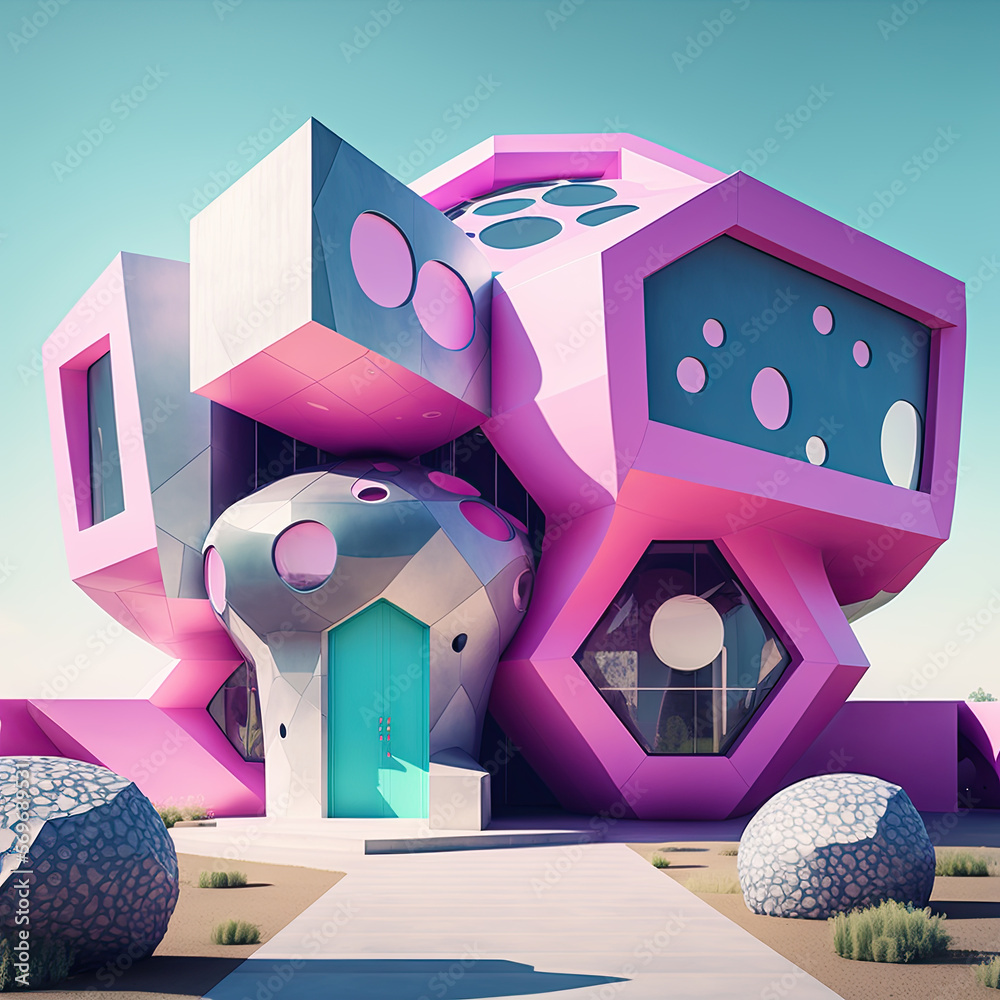 Playful surreal architecture. Super modern extravagant house ...