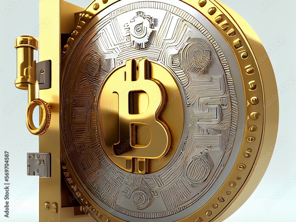 Bitcoin crypto currency lock tresor bank , safe wallpaper , golden ...