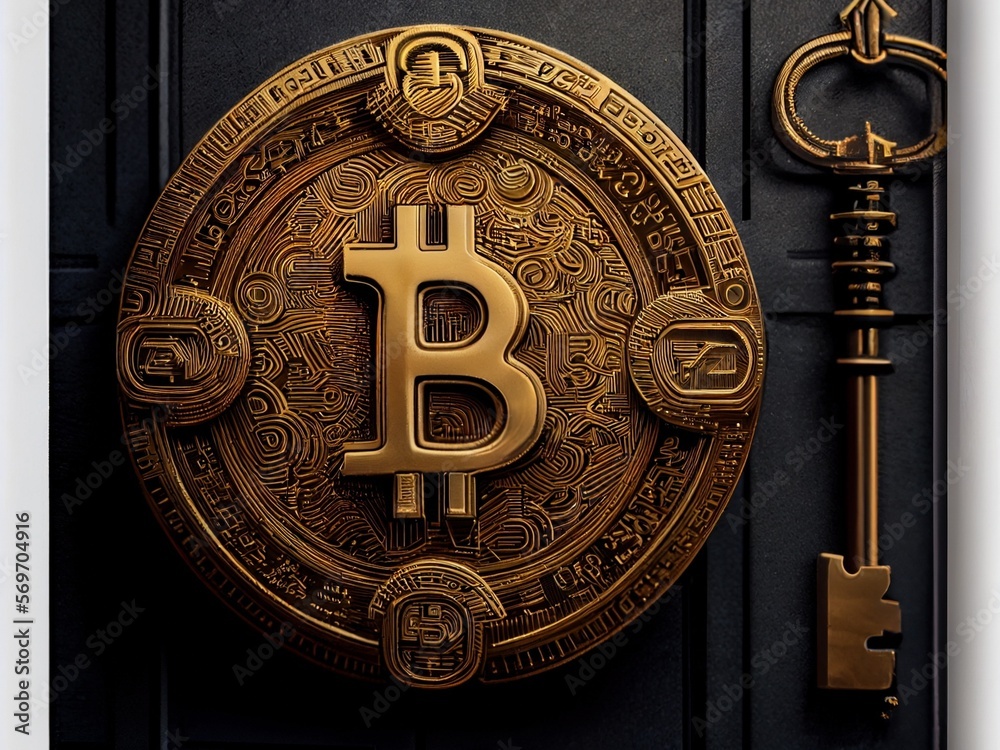 Bitcoin crypto currency lock tresor bank , safe wallpaper , golden ...