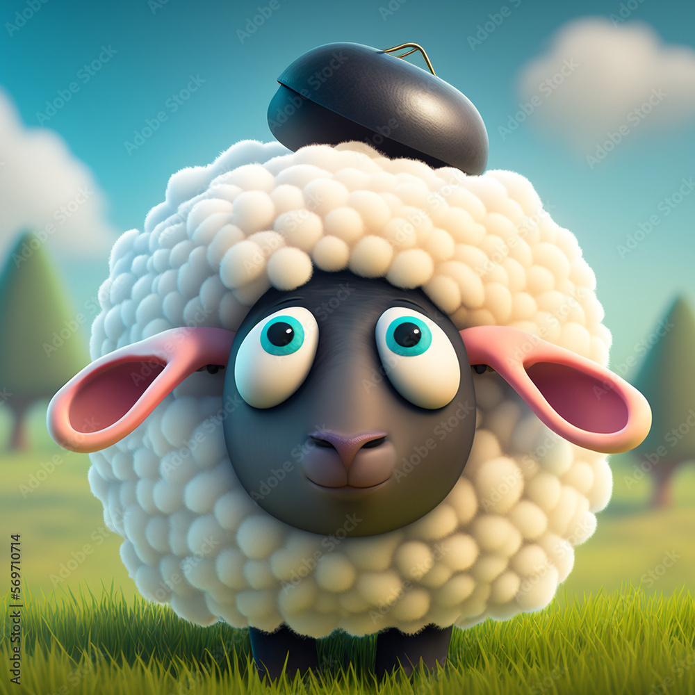 Cute cartoon sheep character. Cartoon sheep. Lamb. Cartoon sheep on a ...