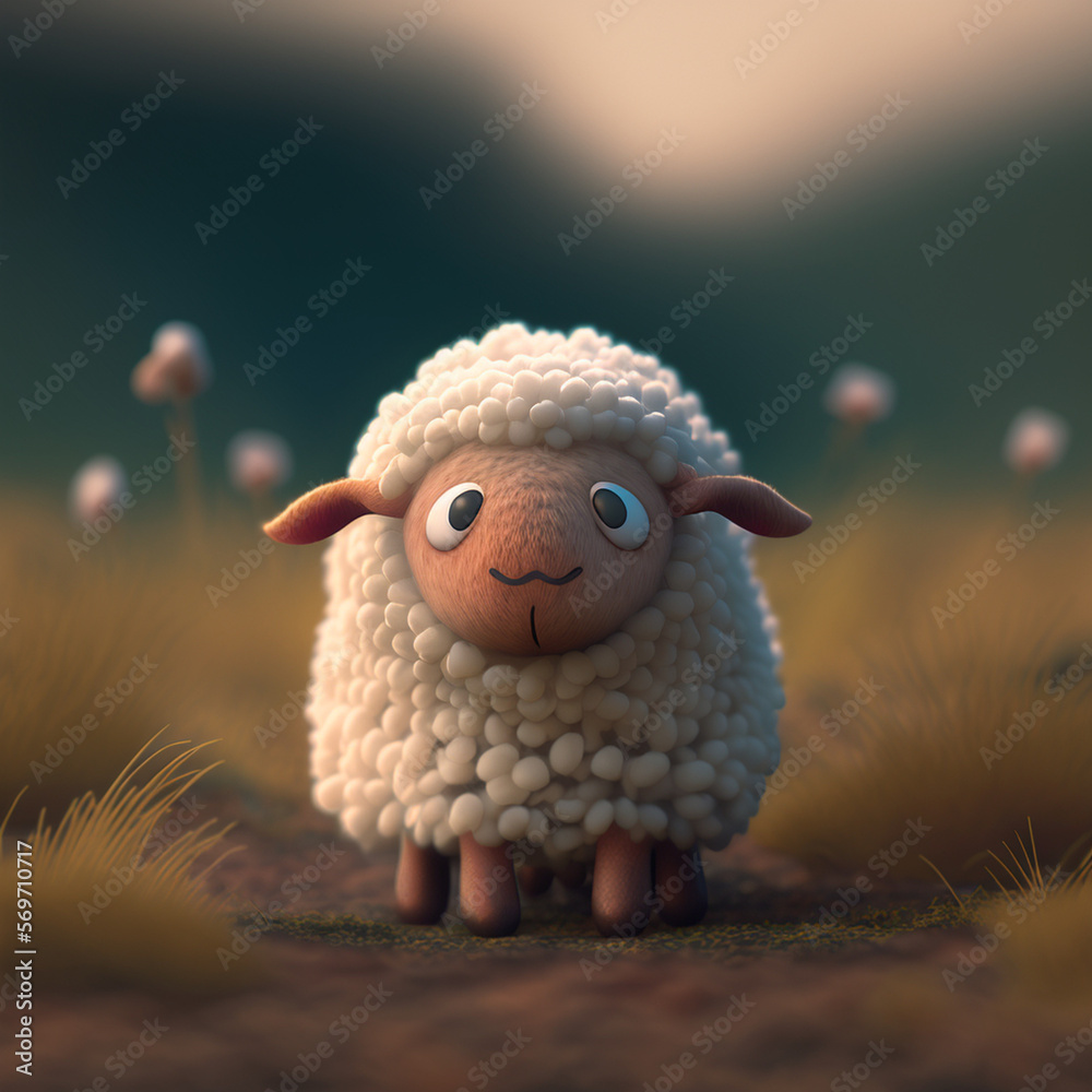 Cute cartoon sheep character. Cartoon sheep. Lamb. Cartoon sheep on a ...