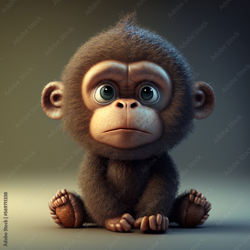 Cute cartoon monkey character. Cartoon monkey. Monkey. Cartoon monkey ...