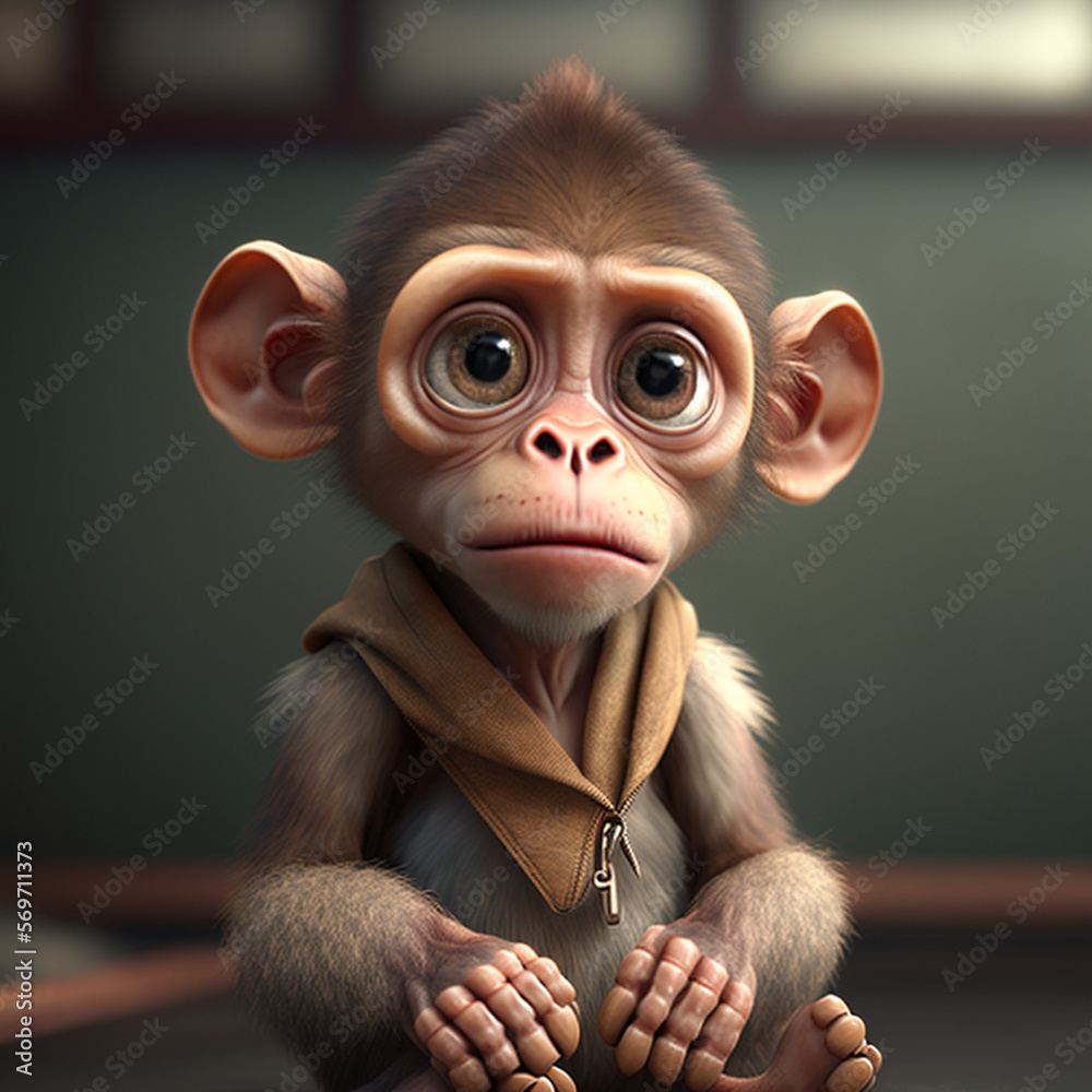 Cute cartoon monkey character. Cartoon monkey. Monkey. Cartoon monkey ...