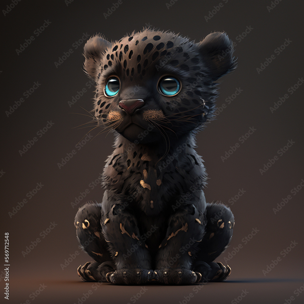 Cute cartoon character panther. Cartoon panther. Panther. Cartoon ...
