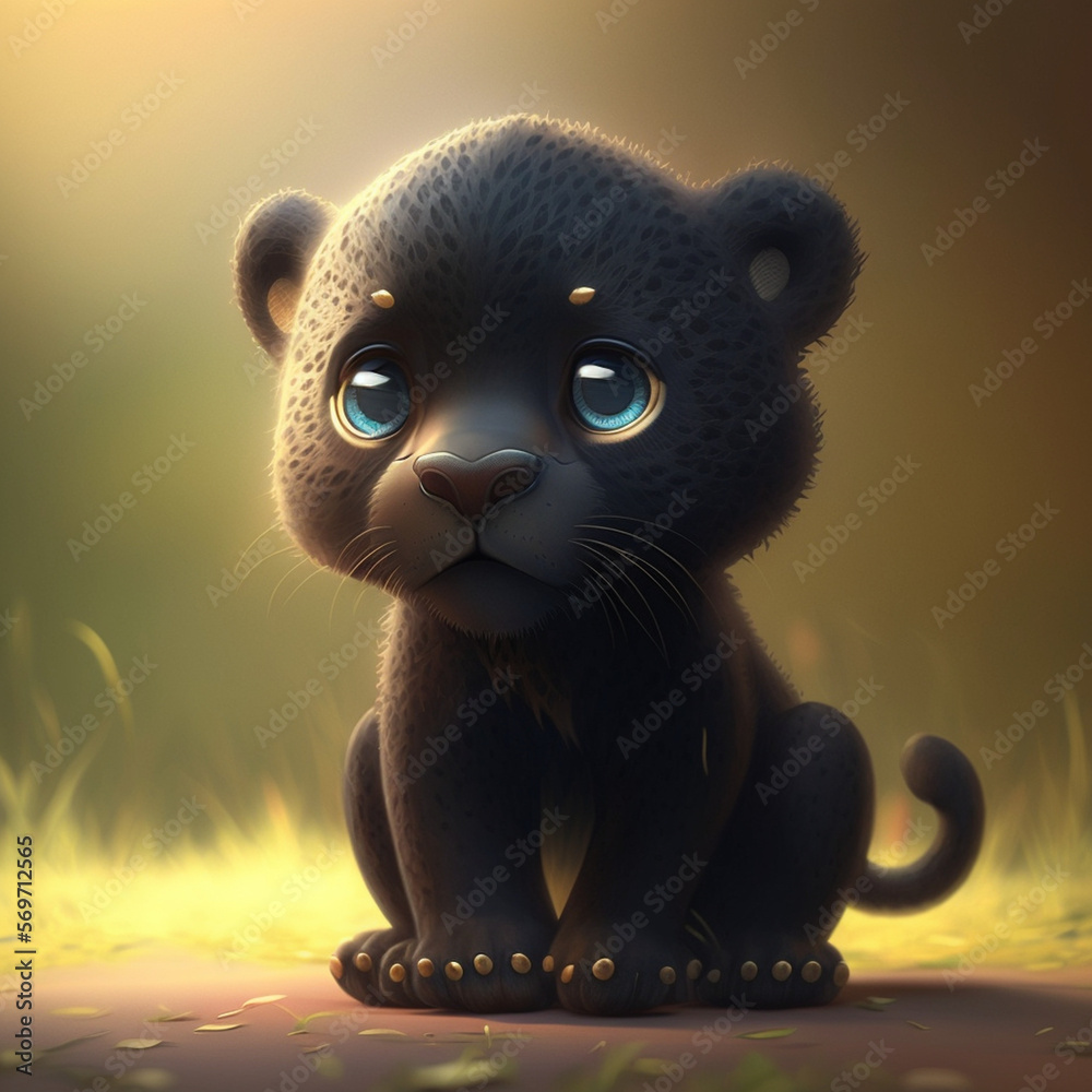 Cute cartoon character panther. Cartoon panther. Panther. Cartoon ...