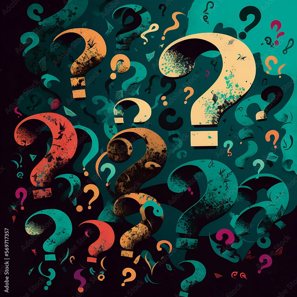 Question mark pattern in cartoon stye generated with ai Stock ...