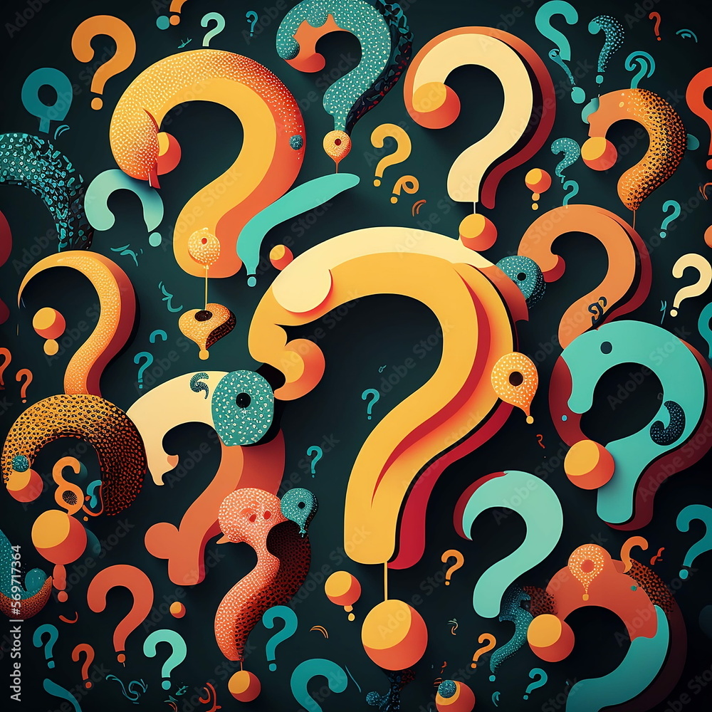 Question mark pattern in cartoon stye generated with ai Stock ...