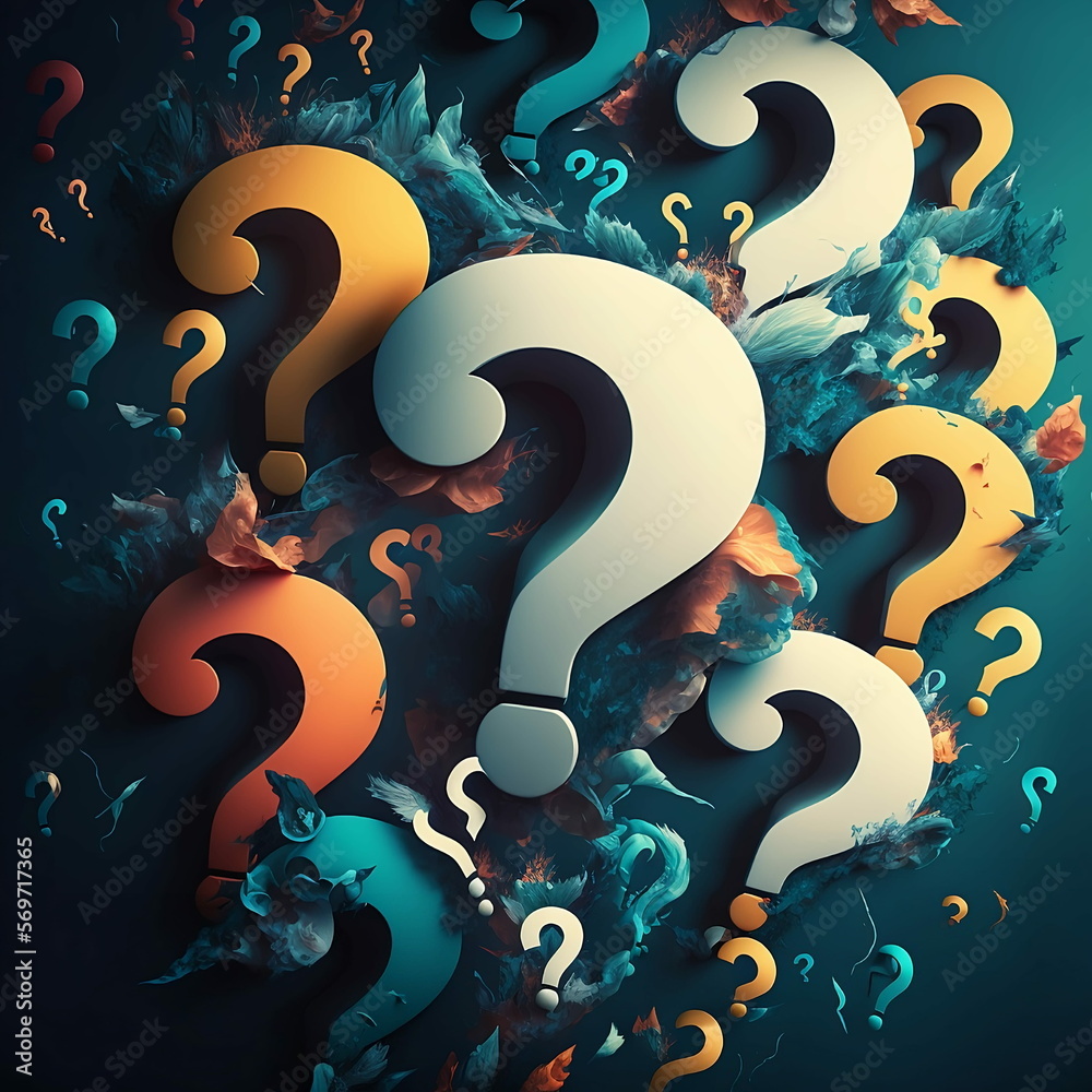 Question mark pattern in cartoon stye generated with ai Stock ...