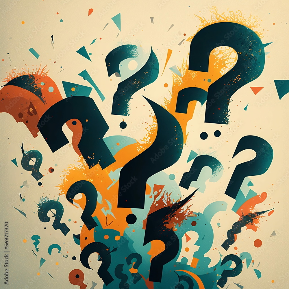 Question mark pattern in cartoon stye generated with ai Stock ...