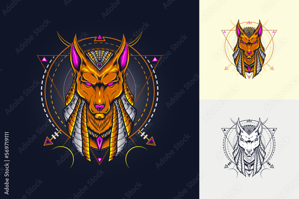 Demons of ancient Egypt - vector illustration Stock Vector | Adobe Stock