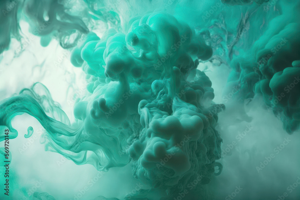 Green Aqua smoke on a simple dark background with room for text ...