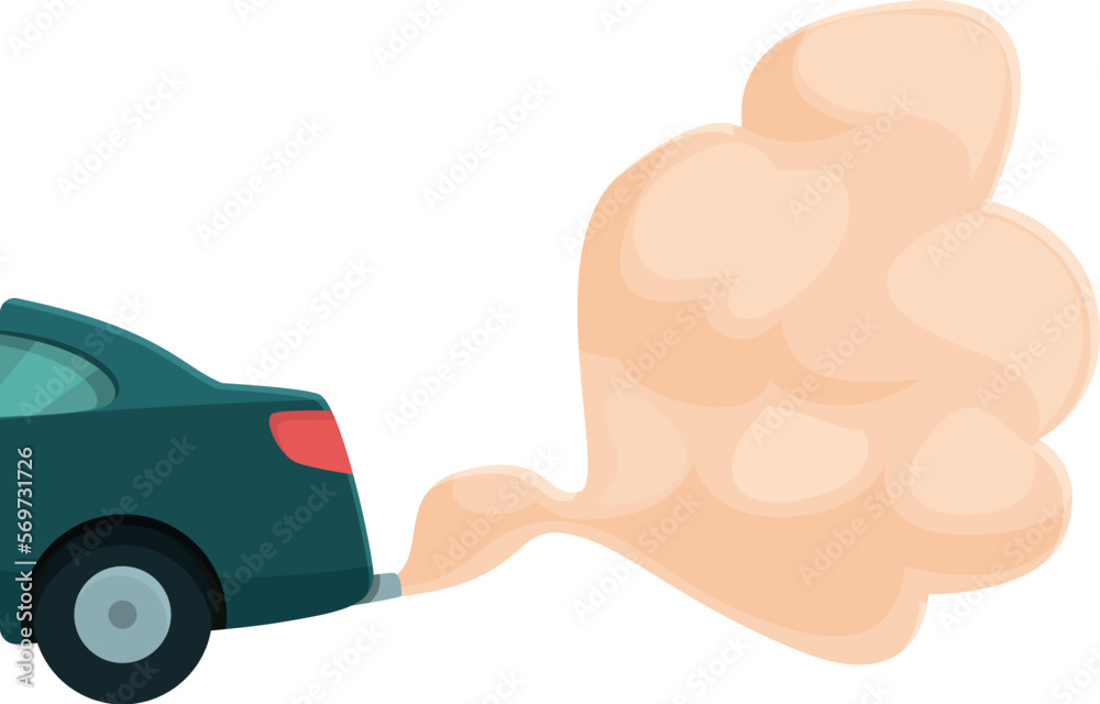 Gas car smoke icon cartoon vector. Vehicle smog. Air co2 Stock Vector ...