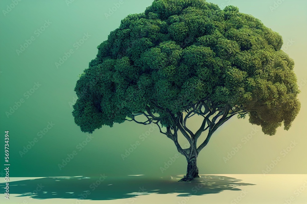 green tree isolated on a white backdrop, Tropical trees isolated on a ...