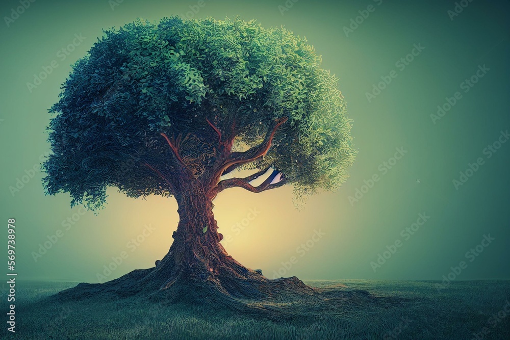 Beautiful illustration of the sacred symbol known as the magic tree of ...