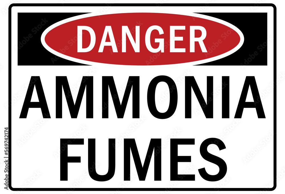 Ammonia sign and labels ammonia fumes Stock Vector | Adobe Stock