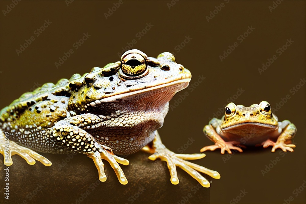 Bufo Alvarius aka Colorado River Toad, sitting facing front. Looking to ...