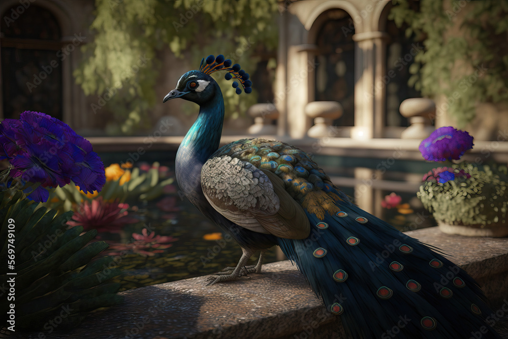 Peacock in nature background. Nature and environment concept ...