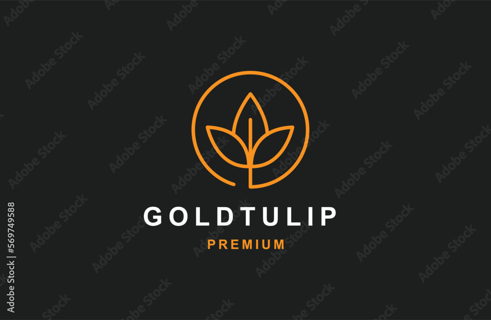 Tulip Gold Elegant Logo Vector The Best Premium Design Stock Vector ...