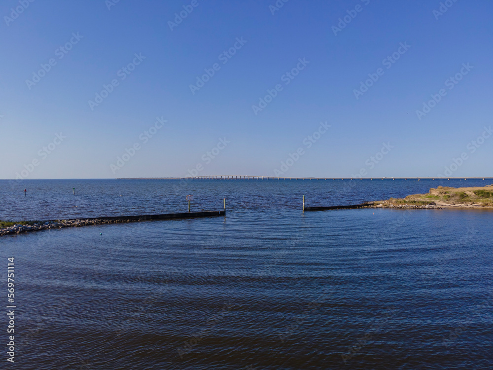 Waterway for boats to the ocean at the beach in Navarre, Florida. Path ...