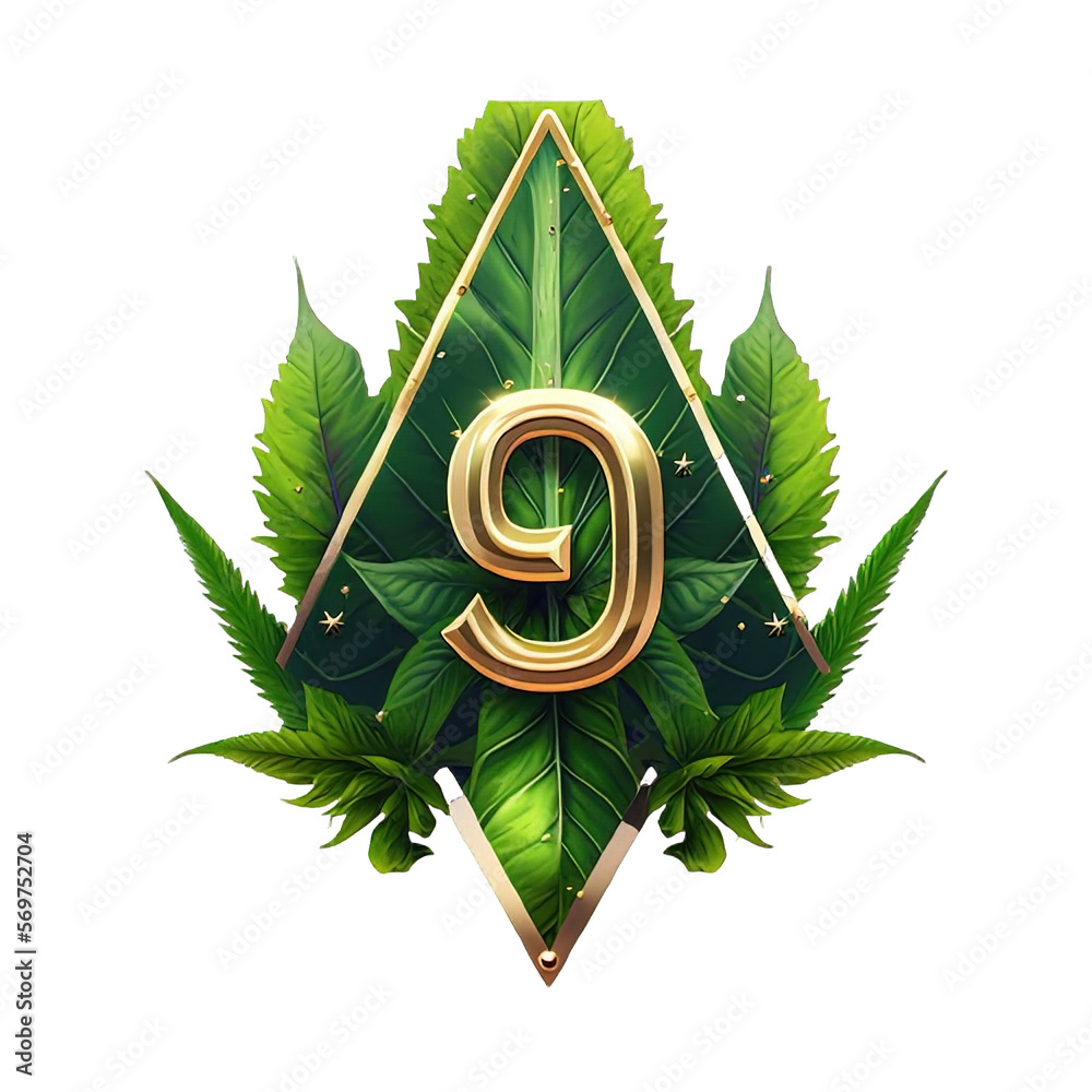 Delta 9 weed logo-Generative AI Stock Illustration | Adobe Stock