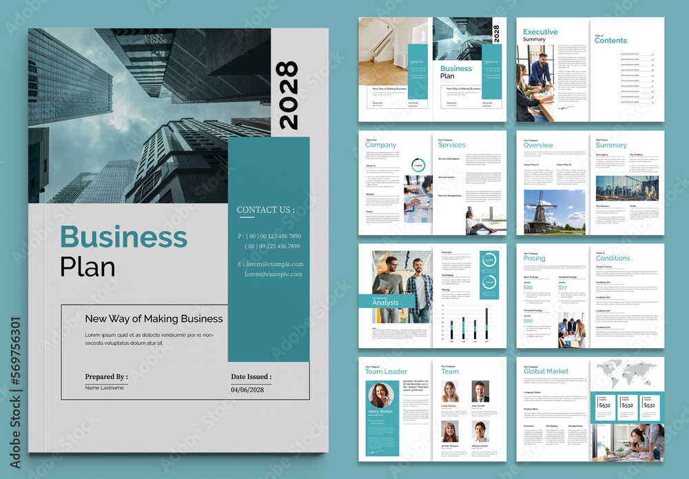 Business Plan Layout Stock Template | Adobe Stock