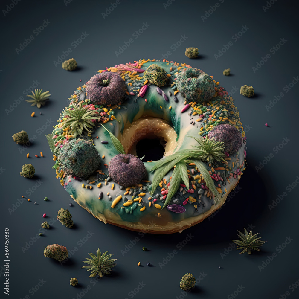Weed nug Donut -AI-generated Stock Illustration | Adobe Stock