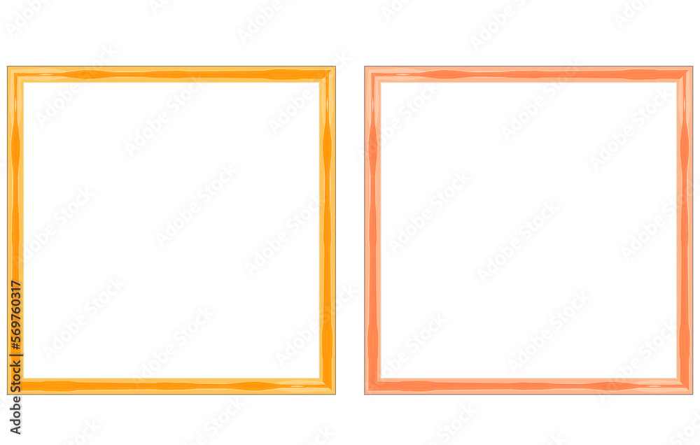 Realistic natural oak wooden frame set on transparent background ...