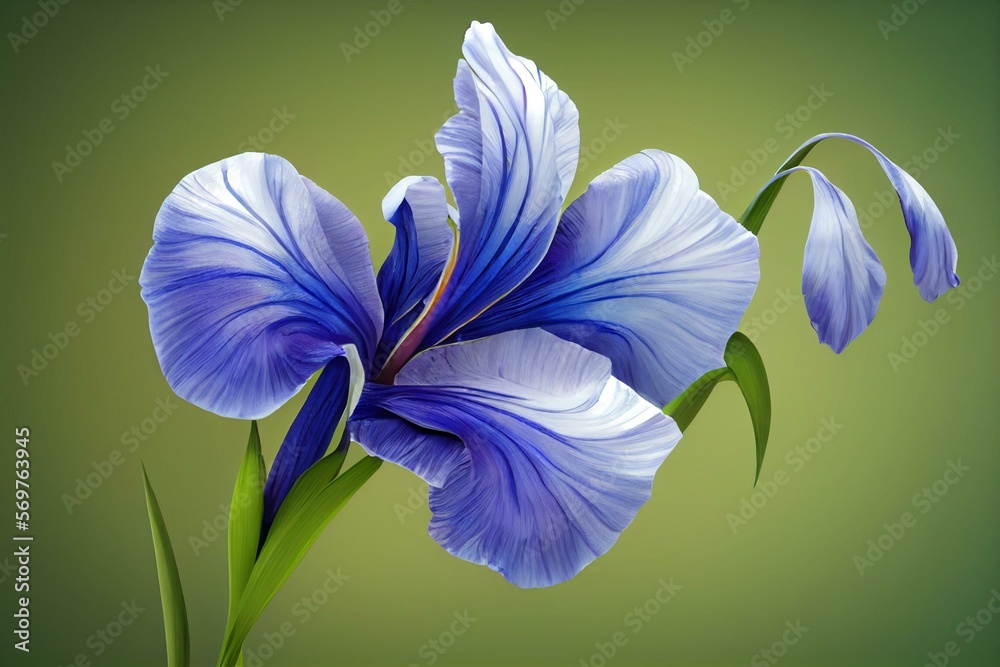 Blue iris flower isolated on transparent background, PNG. Generative AI ...