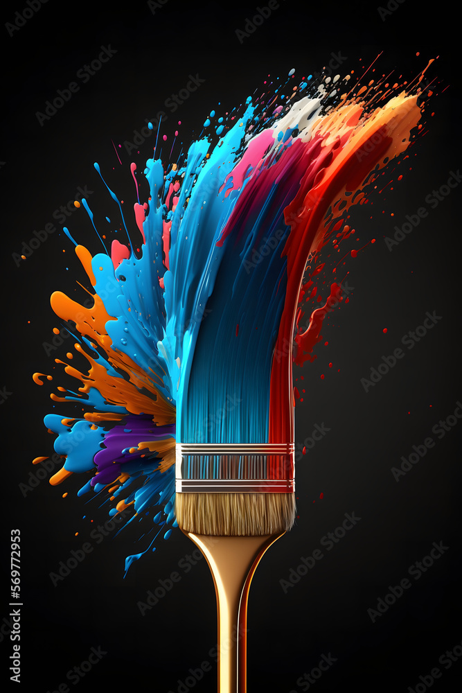 paint brush and color Stock Illustration | Adobe Stock