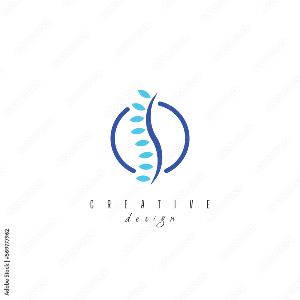 Spine Logo Clinic Medicine Backbone Health Illustration. Chiropractic ...