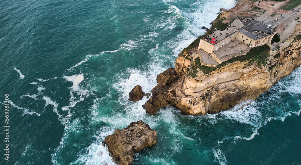 Nazare Portugal Lighthouse Cliff