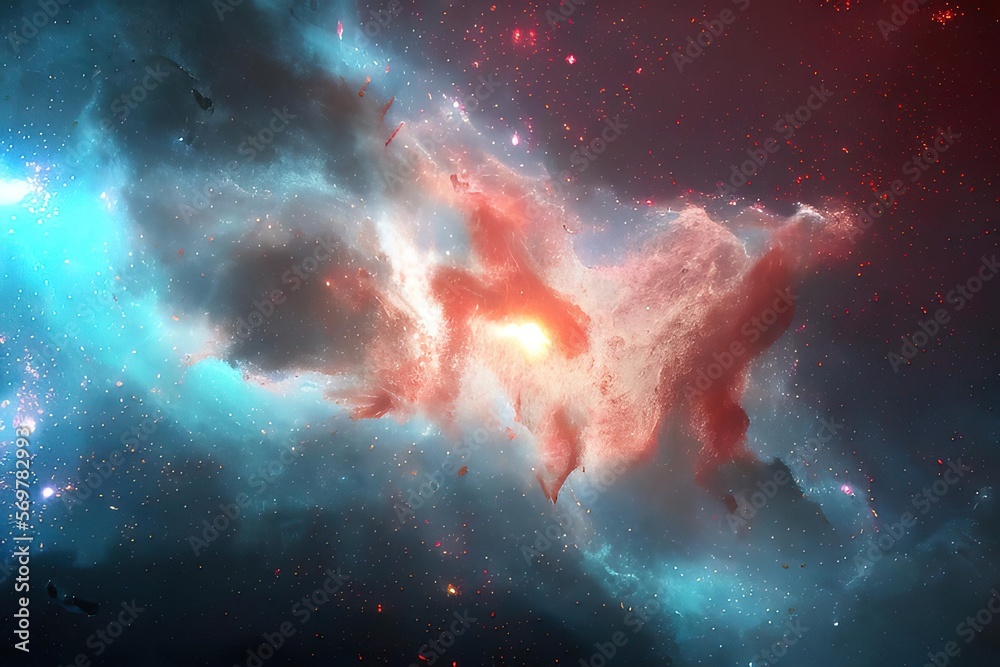 Realistic Space Nebula Art Illustration. Stock Illustration | Adobe Stock