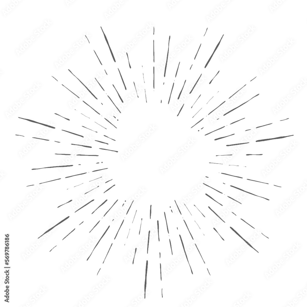 Sunburst Doodle Line Art Sunburst Explosion Of Rays Sunbeam Sunburst