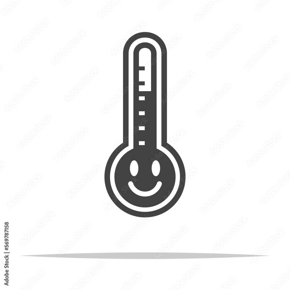 Thermometer with happy face icon transparent vector isolated Stock ...