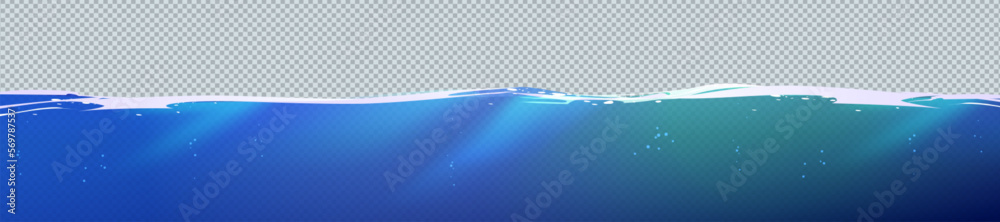 Isolated ocean water surface vector game background. Cartoon sea ...