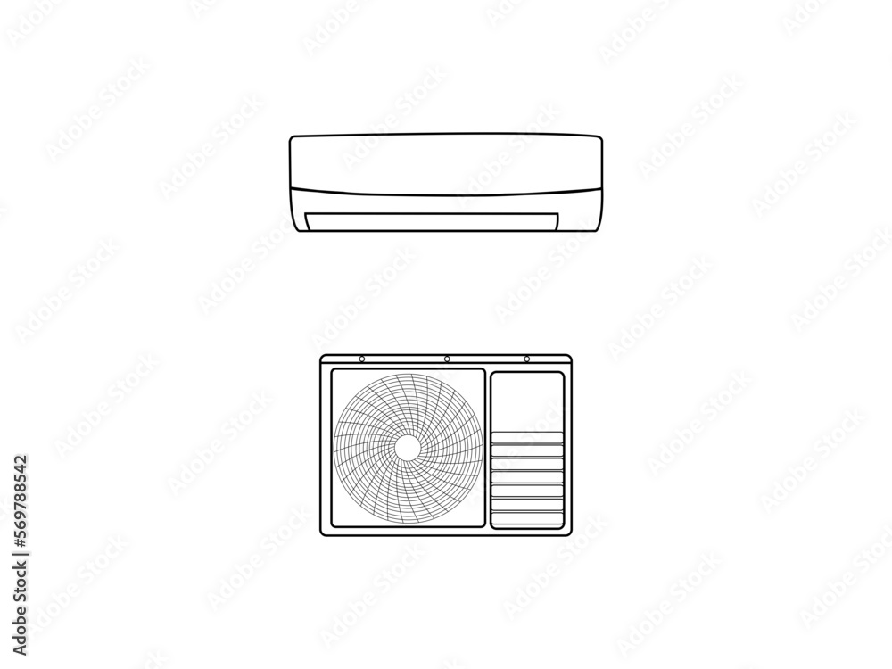 Ac cooling air conditioner vector design and line art. Ac air condition ...