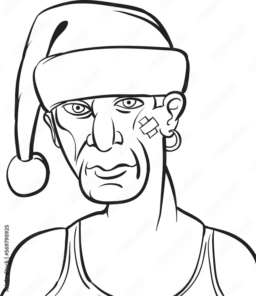 whiteboard drawing bad Santa - PNG image with transparent background ...