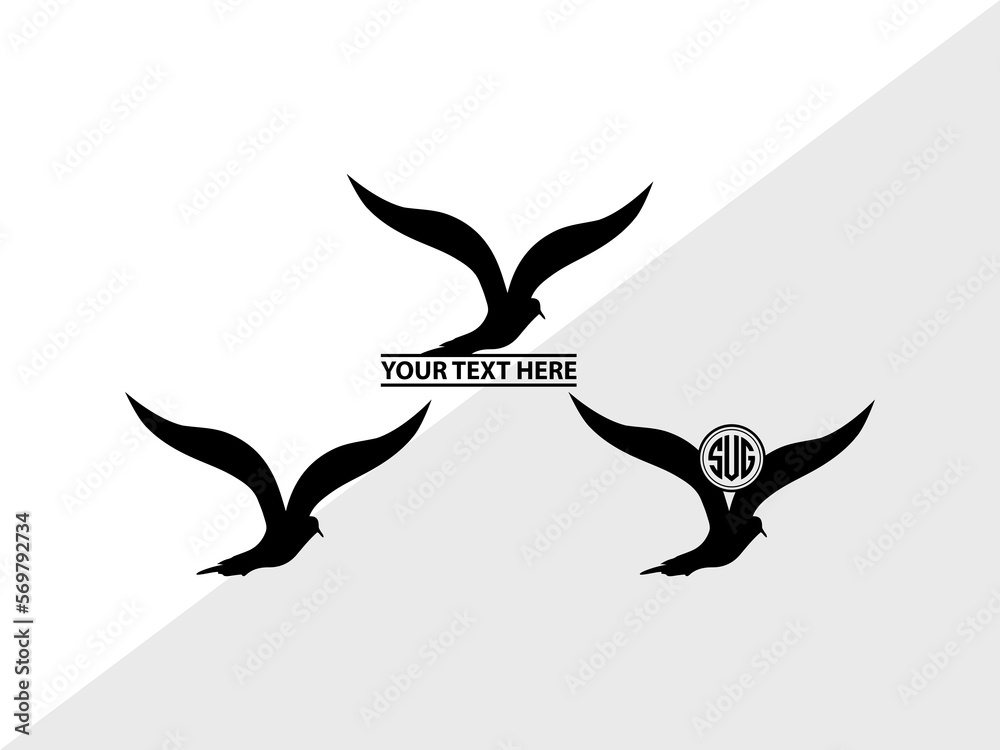 Bird Monogram, Bird Silhouette, Bird SVG, Parrot Svg, Sparrow Svg ...